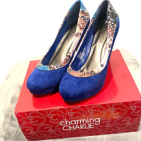 Charming Charlie | Shoes | Royal Blue Heels | Poshmark